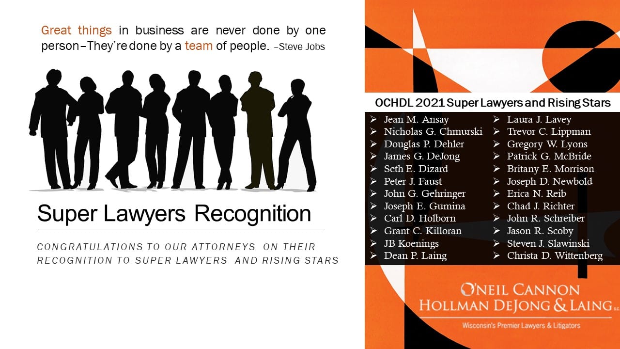 24 OCHDL Attorneys Recognized by Super Lawyers - O'Neil Cannon